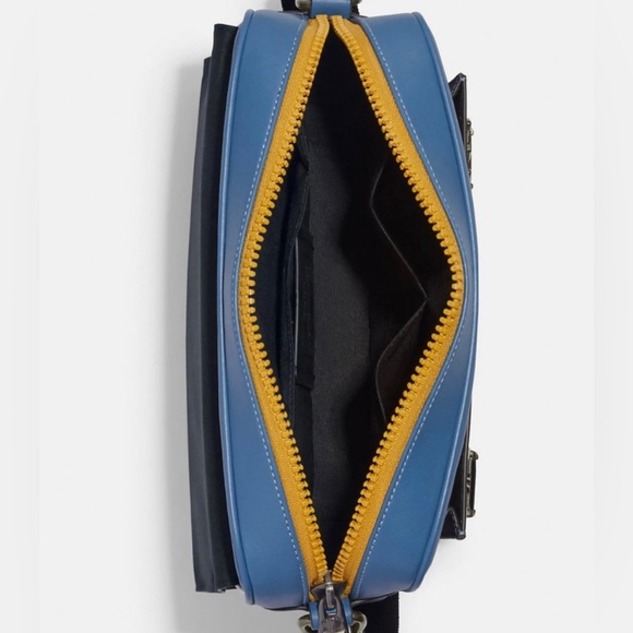 Coach | Bags | Coach Track Blue Crossbody Bag With Coach Stamp Coach ...